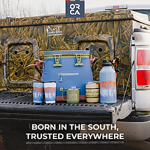 ORCA Barrel 12 oz Stainless Steel Insulated Whiskey Barrel Design Cup | Classy Wood Grain Print, Double Walled Vacuum Sealed for Superior Temperature Retention — Tree Line Tan Print