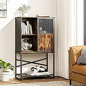 Bestier Wine Bar Cabinet for Liquor and Glasses Coffee Station Buffet Sideboard with Wine Glass Rack Mini Bar for Home Kitchen Storage Cabinet with Sliding Door and Open Shelf