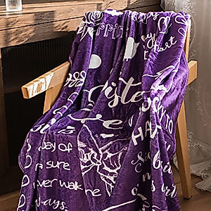 Sisters Gifts from Sister Birthday Gifts for Sister Blanket Christmas Valentines Mothers Day Big Sister Purple Gifts for Her Sister in Law Soft Warm Throws Blanket