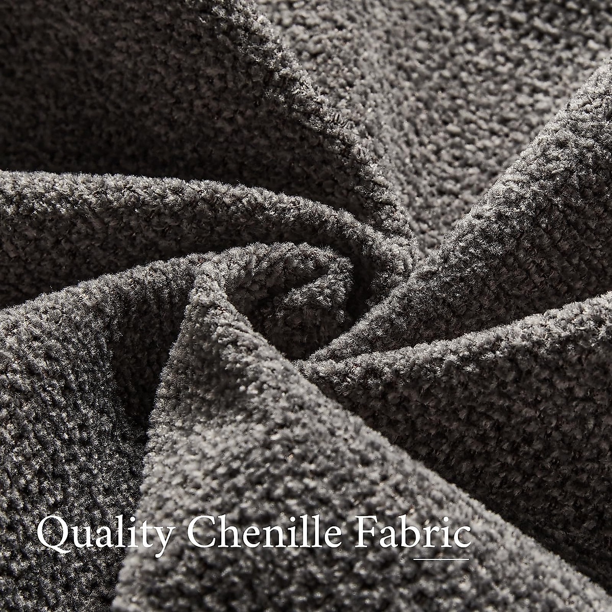 VanAcc 89 Inch Sofa, Comfy Sofa Couch with Extra Deep Seats, Modern Sofa- 3 Seater Sofa Couch for Living Room Apartment Lounge, Grey Chenille