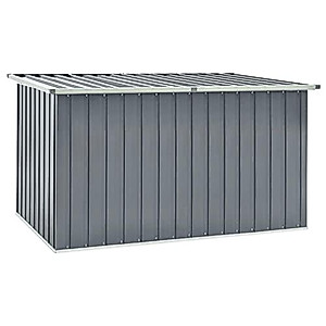 Outdoor Garden Storage Box - Large Weather-Resistant Deck Box for Pool Accessories and Garden Tools - Patio Storage Container with Galvanized Steel - Suitable for Indoor and Outdoor Use - Grey