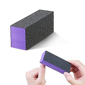 Beautyflier 10 Pack Nail File Buffer Block 3 Way 180 Grit Emery Board Nail Polish Sanding Buffing Block Files Salon Manicure Pedicure Kit (Purple)