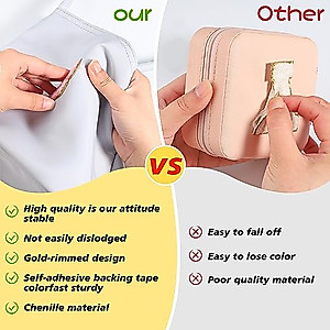 26 Pieces Self Adhesive Chenille Letter Patches Glitter Chenille Letter Patches Chenille Initial Patches for DIY Mobile Phone Clothing Backpack Bag Jackets Jeans (Pink)