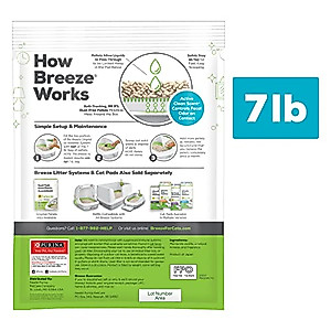 Purina Tidy Cats Non Clumping Cat Litter, Breeze Enhanced Pellets Multi Cat Litter - (4) 7 lb. Bags