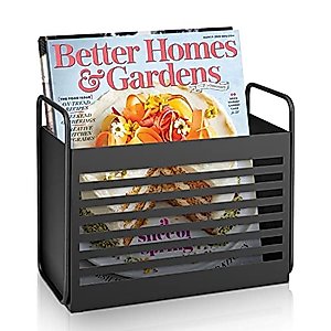 Magazine Rack, Magazine File Holder Mail Organizer Folder Organizer Bin for Magazines, Books, Newspapers, Tablets in Home, Office, Black