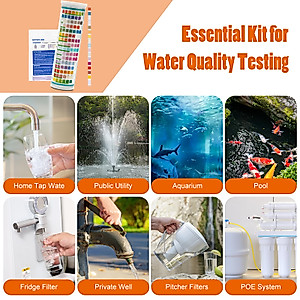 Anglekai 125+8P Drinking Water Testing Kit for Home, Water Testing Kit with 125P Testing Strips/ 4P Bacteria Tests/Tube/Dropper/Timer/Instruction, Well Water Test Kit for Home Water Quality Test