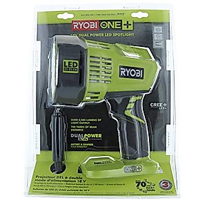 Ryobi P717 One+ 18V Dual Powered LED Cordless Spotlight w/ 2500 Lumens (Batteries Not Included, Light Only)
