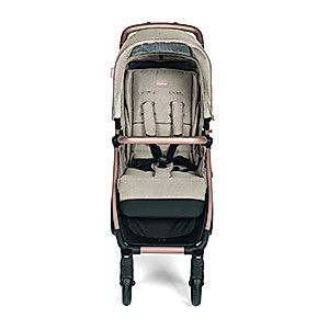 Peg Perego Booklet 50 Travel System - Includes Booklet 50 Baby Stroller and The Primo Viaggio 4-35 Infant Car Seat - Made in Italy - Mon Amour (Beige & Pink)