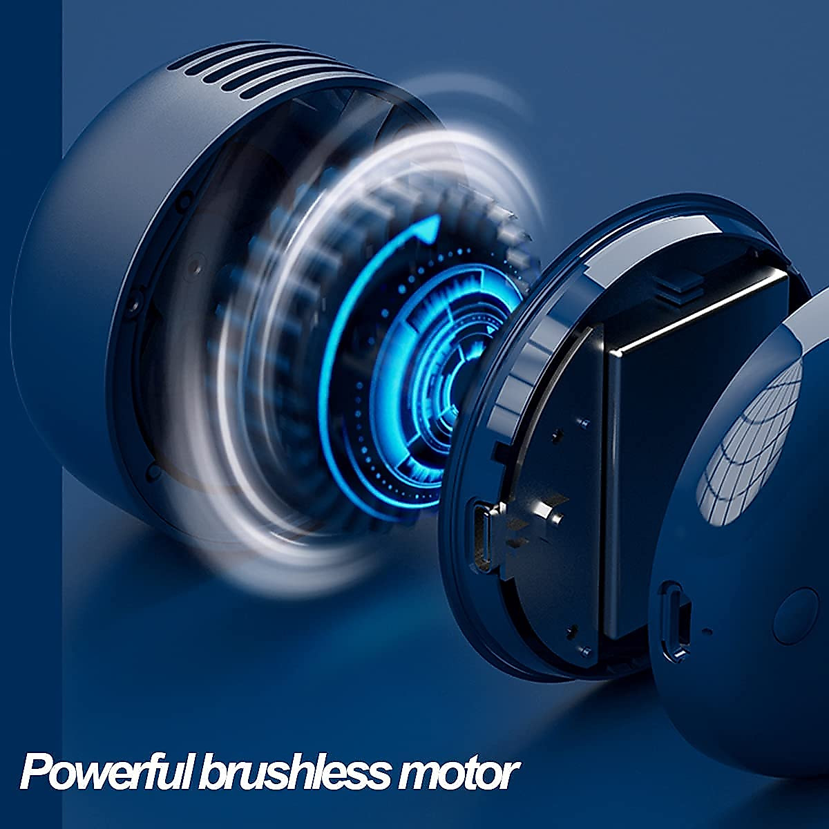 SHARKZILLA Portable Neck Fan, Hands Free Bladeless Mini Fan, 3 Speed Neck Cooler, Headphone Design, Lightweight Wearable Fan, USB Rechargeable for Traveling, Office