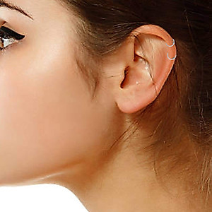 Ritastephens 10k White Gold Mini Huggies Hoops Earrings 1.5x9 Mm