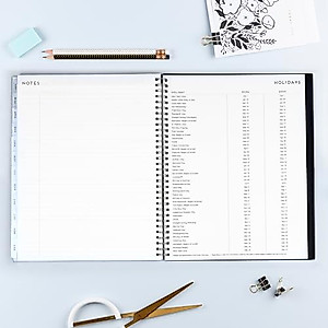 Blue Sky 2024 Weekly and Monthly Planner, January - December, 8.5" x 11", Clear Pocket Cover, Wirebound, Baccara Dark (110211-24)