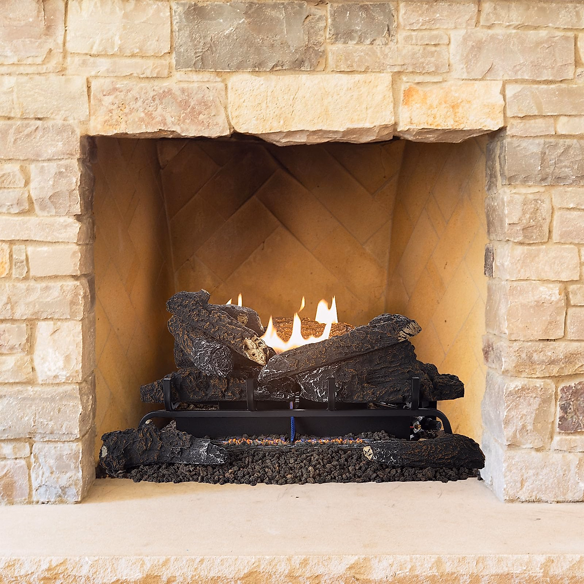 Pleasant Hearth 24-in Valley Oak Vent Free Gas Log Set 33,000 BTU's