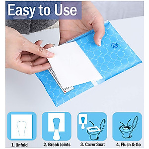 Toilet Seat Covers Paper Flushable (100 Pack | 100 Sheets) - Flushable Paper Toilet Seat Covers for Adults and Kids Potty Training - Travel Accessories for Public Restrooms, Airplane, Camping
