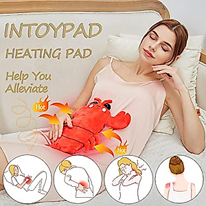 Intoypad Microwavable Menstrual Heating Pad, Crustacean Warming Pillow, Cuddly & Cute Lobster Plush with Heating Pad