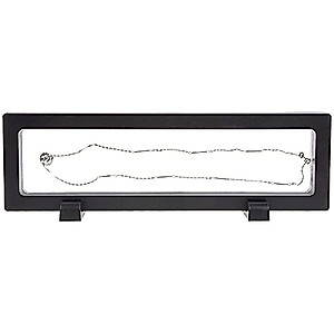 2 Set 3D Display Cases, Floating Black Display Stand Holder Frame for AA Medallion, Challenge Coins, Jewelry, Pin and Coins 9 x 2.7 x 0.75 Inches