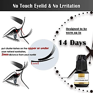 Home PRO DIY Lash Extension Kit for Home Use - LANKIZ Luxury Eyelash Extensions System for Self Application - Pack of Individual Sensitive Eyelash Extension Glue, Lash Tweezer & Shampoo