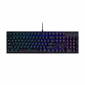 Cooler Master CK552 Full Mechanical Gaming PC Keyboard Gateron Linear Red, Switches, Customizable RGB Illumination, On-The-Fly Controls, Aluminum Top Plate, QWERTY (CK-552-KKGR1-US)