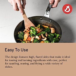 De Buyer MINERAL B Pro Carbon Steel Country Fry Pan - 11” - Ideal for Sauteing, Simmering, Deep Frying, Stir Frying & One-Pan Meals - Naturally Nonstick - Made in France