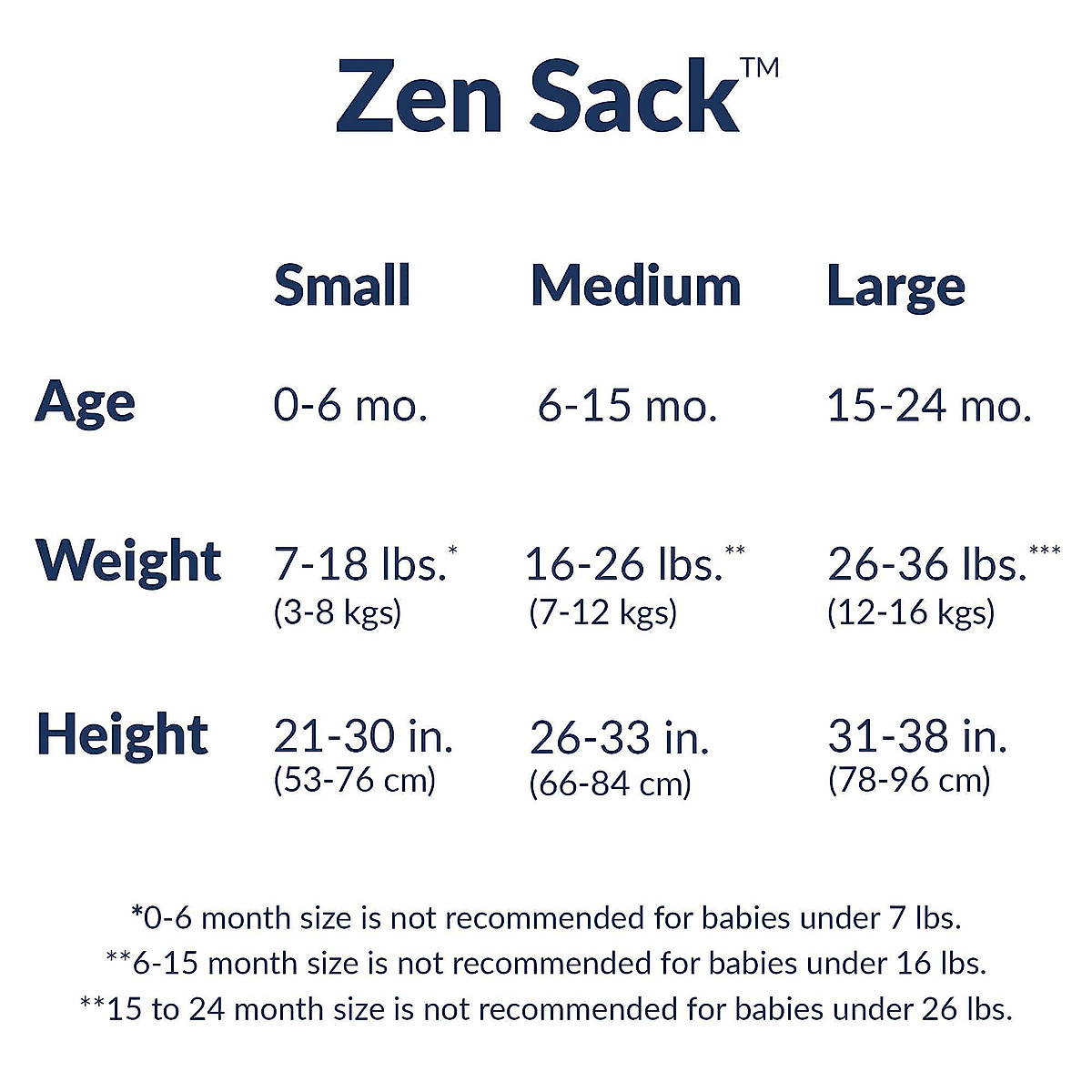 Nested Bean Zen Sack® 2-Pack | Infant Sleep Sacks | Baby 0-6M | TOG 0.5 (Classic) & 2.5 (Winter) | 100% Cotton | Eases Transition After Swaddle | Aids Self-Regulation | 2-Way Zipper | Machine Washable