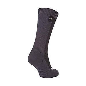 SEALSKINZ Unisex Waterproof Cold Weather Mid Length Sock, Black/Grey, Large