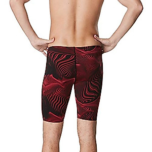 Speedo Men's Standard Swimsuit Jammer Endurance+ Printed Team Colors, Fusion Maroon, 30