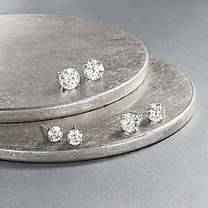 Ross-Simons 6.00 ct. t.w. CZ Jewelry Set: 3 Pairs Of Stud Earrings in Sterling Silver