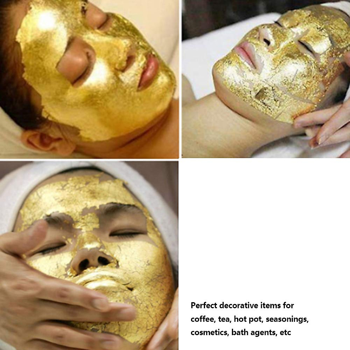 Lwuey Gold Leaf Makeup, Edible Flakes Goldlen Toppers Gilding Paper Bottles Imitation Metallic Decoration Drink Cooking Chocolates Cakes Drinks Baking Dessert Cupcake Steak Food Spa Home 2PCS