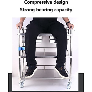 Laboratory Trolley, Thick Stainless Steel Multi-Layer Tool Storage Rack Cart with Drawers and Universal Wheels, Catering Service Cart, Suitable for Clinic Dentistry, Hotel Restaurant ( Size : 2-Layer