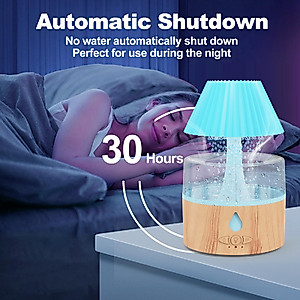 Cloud Humidifiers 260ML Water Drip Umbrella Humidifiers, 7 Colors Mood Light Air Humidifier White Noise Raindrop Humidifiers for Bedroom
