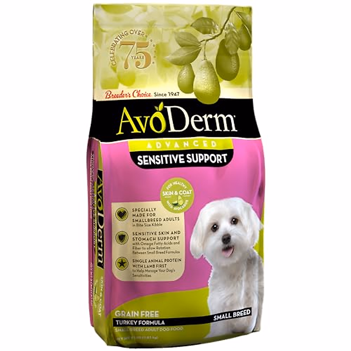 AvoDerm Natural Advanced Sensitive Support Small Breed Turkey Formula Dry Dog Food 4 lb