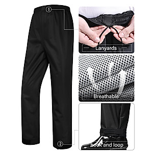 iCreek Rain Suit Waterproof Jacket and Trouser Suit Raincoat for Men and Women Outdoor All-Sport Breathable Anti-storm (XL-USA, Black)