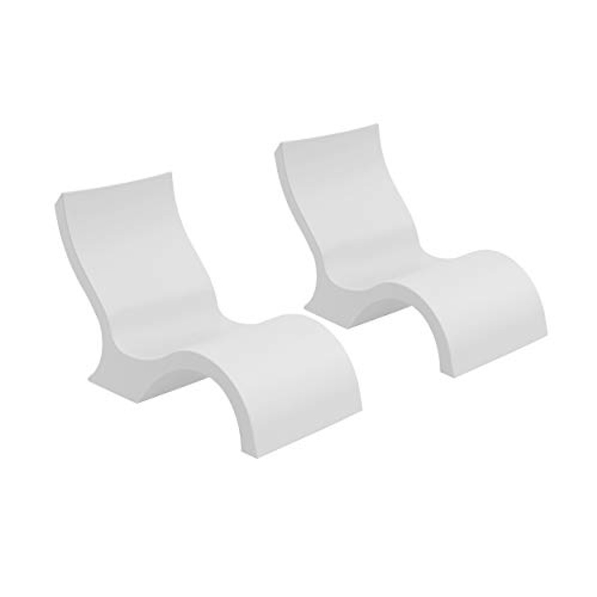 Ledge Lounger Signature in-Pool Low Back Chair for 0-9 inch Water Depths (Set of 2) (White)