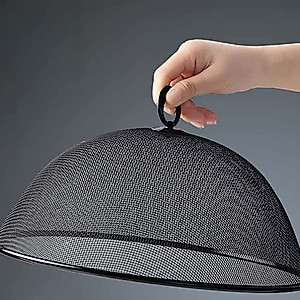 Cabilock 2pcs Metal Mesh Food Cover Tents Stainless Steel Food Covers Screen Food Tent Anti Fly Pop- Up Umbrella Screen Tents Patio Food Bug Net for Indoor Outdoor Picnic Caming