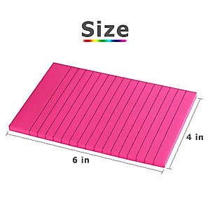 Tamak 4x6 Lined Sticky Notes Bright Ruled Post Stickies Strong Adhesive Memo Pads, 8 PadsPack, 45 SheetsPad (Multicolor-4x6), 111
