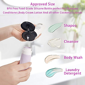 sincewo Travel Bottles Travel Containers TSA Approved Travel Size Toiletries Containers 3oz Leak Leakproof Silicone Travel Bottles for Shampoo Conditioner Lotion Face Body Wash (6 Pack)