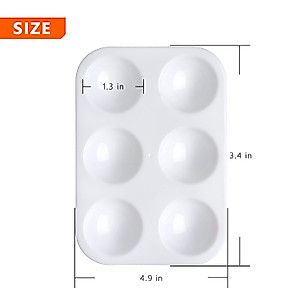 8 PCS White Plastic Paint Tray Palettes, Watercolor Palette Painting Tray for Painting Party, DIY Craft and Art Painting