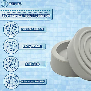 Poolzilla (2-Pack) Outside Pool Ladder Bumpers for Inground Pool - Pool Ladder Rubber End Caps Fit 1.9" Standard Swimming Pool Ladder Tubing - White