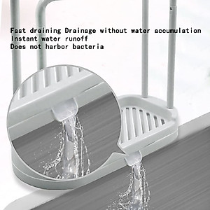 BEINME Sponge Holder with Drain Pan, Kitchen Sink Caddy Organizer for ,Sponge Brush Soap Dishcloth Rack Kitchen Sink Caddy Organizer for Sponge Brush Soap Dishcloth Rack, Small Grey