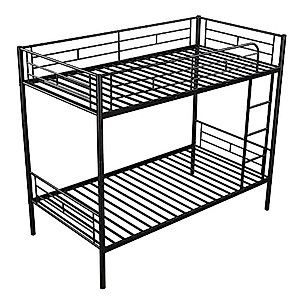 Bunk Bed,Twin Over Twin Metal Bunk Bed,Metal Bunk Bed Twin with Ladder and Safety Rail,Space-Saving, Noise Free, No Box Spring Needed