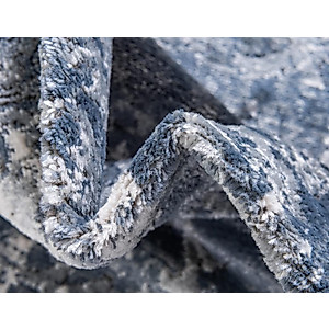 Unique Loom Portland Collection Area Rug - Albany (7' 10" Square, Blue/ Gray)