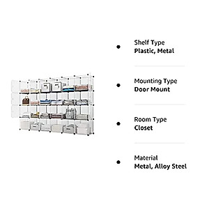 KOUSI Portable Storage Cubes-14 x14 Cube (24 Cubes)-More Stable (add Metal Panel) Cube Shelves with Doors, Modular Bookshelf Units，Clothes Storage Shelves，Room Organizer for Cubby Cube