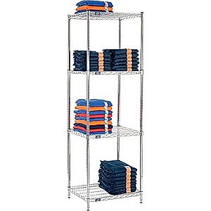 Nexel 21" x 24" x 74", 4 Tier Adjustable Wire Shelving Unit, NSF Listed Commercial Storage Rack, Chrome Finish, leveling feet