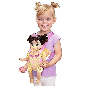 Disney Princess Belle Baby Doll Deluxe with Tiara, Carrier, Plush Friend, Pacifier, Bib & Baby Bottle [Amazon Exclusive]