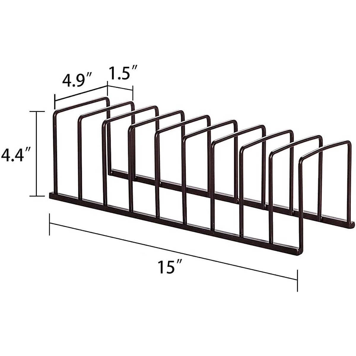 STORAGE MANIAC 2-Pack Kitchen Bakeware Organizer, Multifunctional Pot Lid Holder with Divider for Dinnerware, Cookware, Cutting Boards, Plate, Pan Lids, Cabinet Pantry Container, Tray Rack, Rectangle