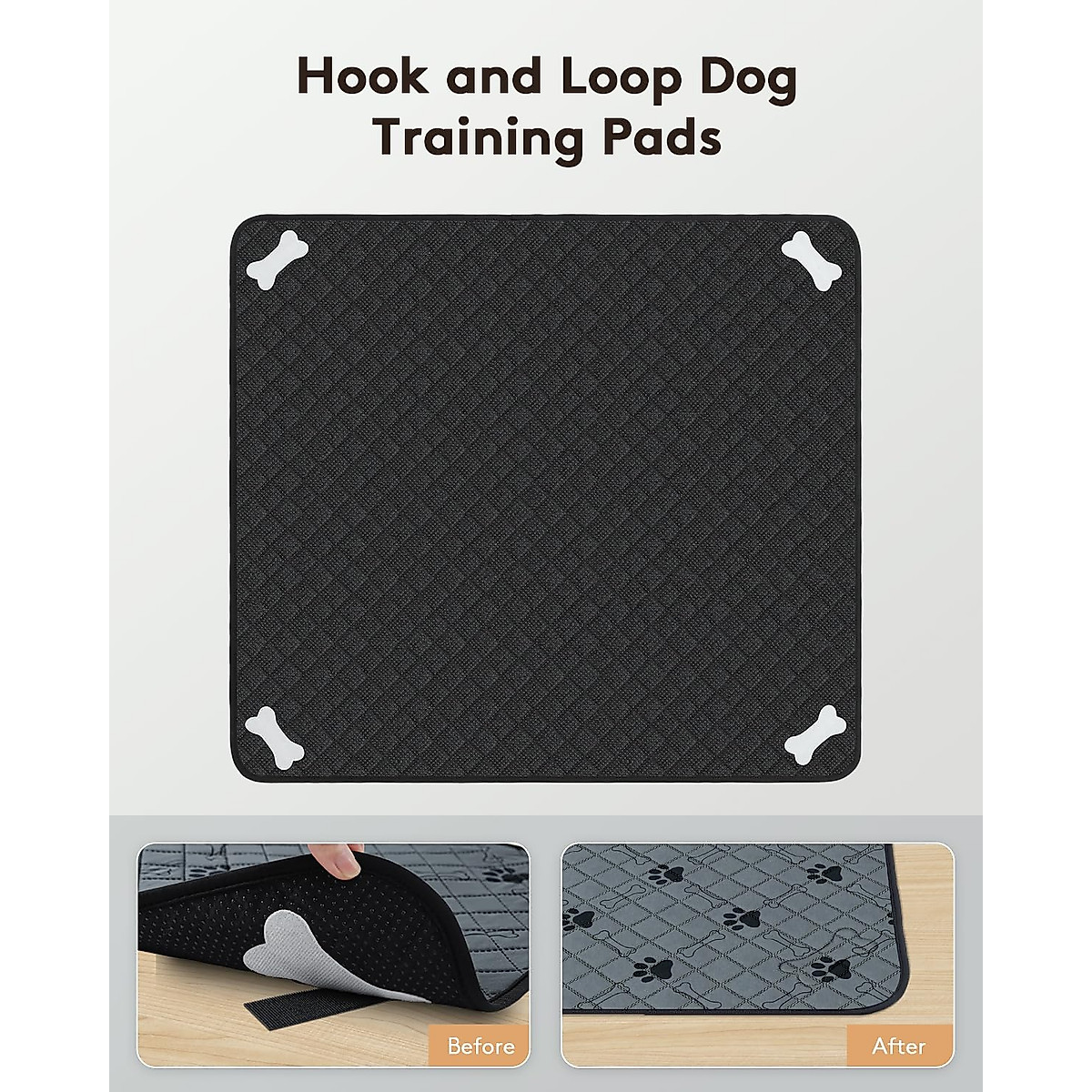 ColorfulLaVie Reusable Pee Pads for Dogs, Washable Puppy Pee Pads Waterproof Dog Training Pads, Fast Absorbent Pet Pads for Dog Bed Mats, Anti-Slip Pet Training Pads with Hook&Loop Pet Supplies