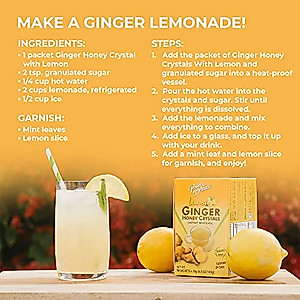 Prince of Peace Instant Lemon Ginger Honey Crystals, 2 Pack of 30 Sachets – Instant Hot or Cold Beverage – Easy to Brew Ginger and Honey Crystals