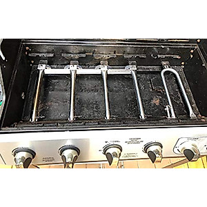 Wondjiont Grill Burners, Heat Shield/Plate Tent/Burner Cover/Flame Tamer & Crossover Tube, Replacement Parts Kit for Brinkmann 810-3661-F