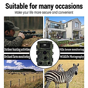 Trail Camera,2 pack 36MP 1080P Mini Trail Camera,Hunting Camera with 120°Wide-Angle 0.2s Trigger Speed,No Glow Night Vision Motion Activated IP67 Waterproof with 32GB Card for Wildlife Scouting