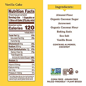 Almond Flour Baking Mix, Vanilla Cupcake & Cake Mix - Gluten Free, Plant Based, Paleo Friendly, 11.5 Ounce (Pack of 3)
