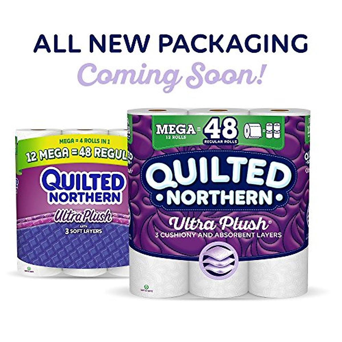 Quilted Northern Ultra Plush Toilet Paper, 48 Double Rolls, 48 = 96 Regular Rolls, 3 Ply Bath Tissue, 4 Pack of 12 Rolls